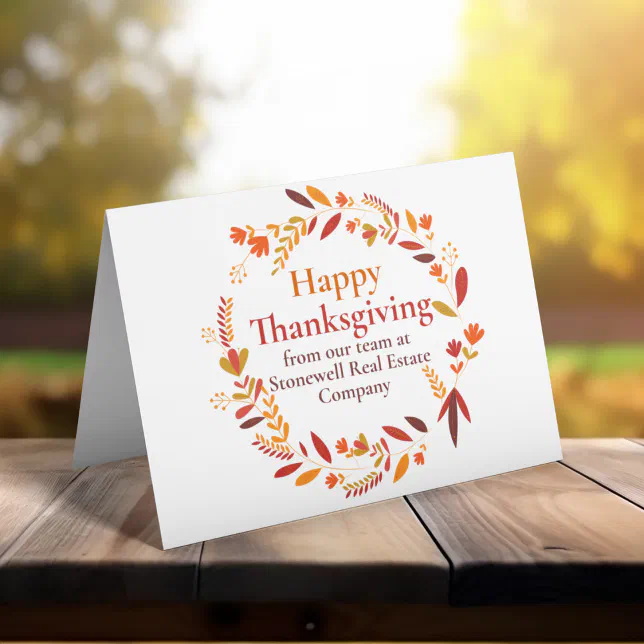 Custom Corporate Thanksgiving Beautiful Autumn Card | Zazzle
