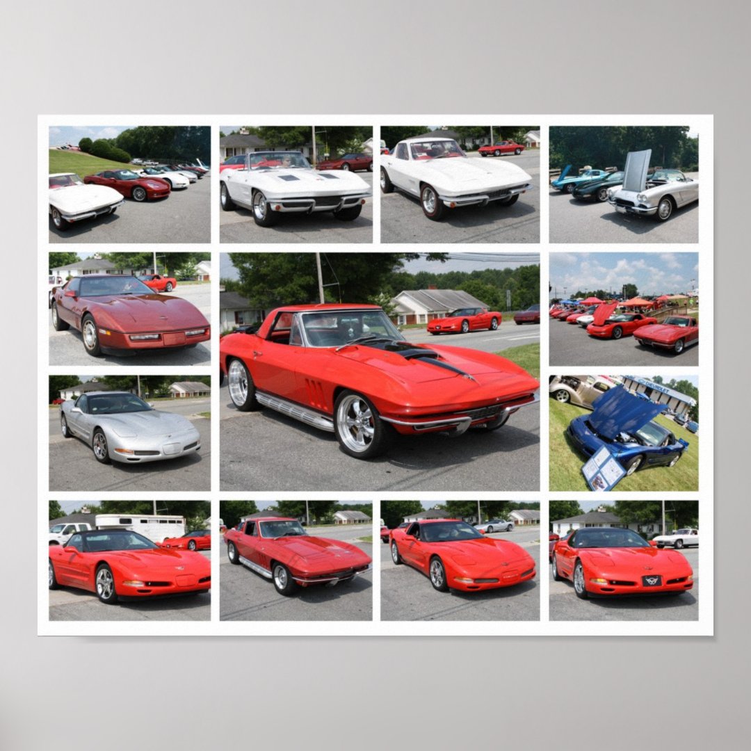 custom Corvette Collage Print - Poster | Zazzle
