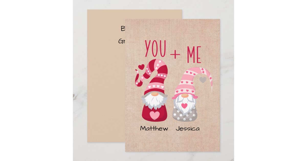 Custom Couple Gnome Valentine Holiday Card | Zazzle