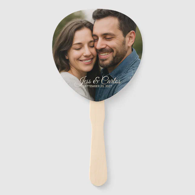 Custom Couple Photo Simple Hand Fan | Zazzle