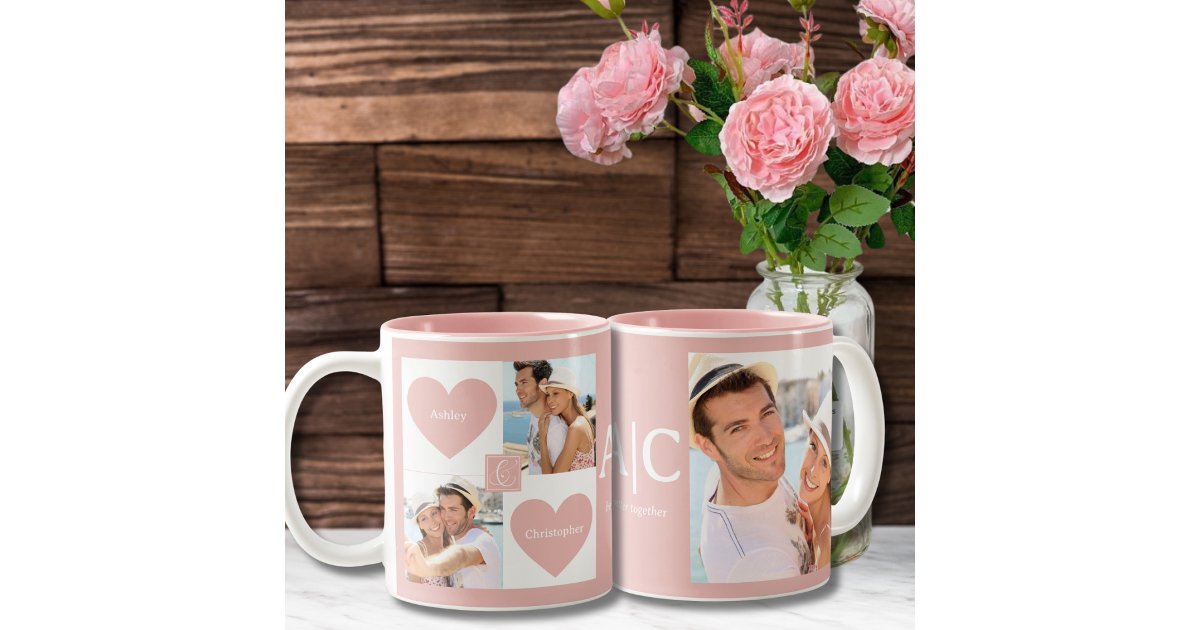 Custom Couples Photo Two-Tone Coffee Mug | Zazzle
