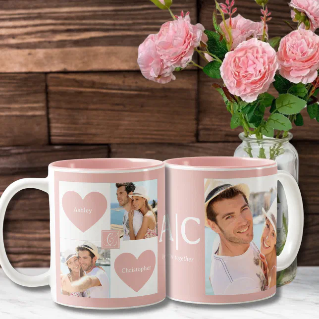 Custom Couples Photo Two-Tone Coffee Mug | Zazzle