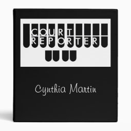 Custom court reporter keys binder | Zazzle