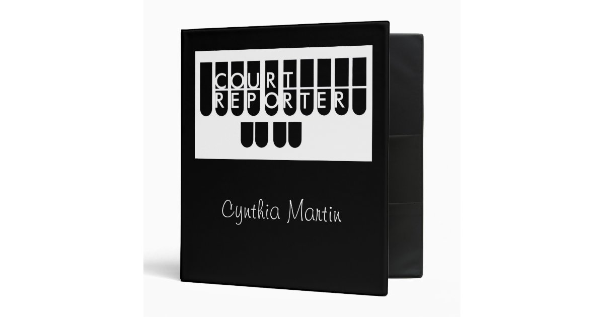 Custom court reporter keys binder | Zazzle