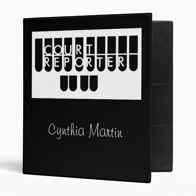 Custom court reporter keys binder | Zazzle