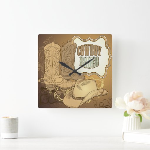 Custom Cowboy Rodeo Wall Clock | Zazzle