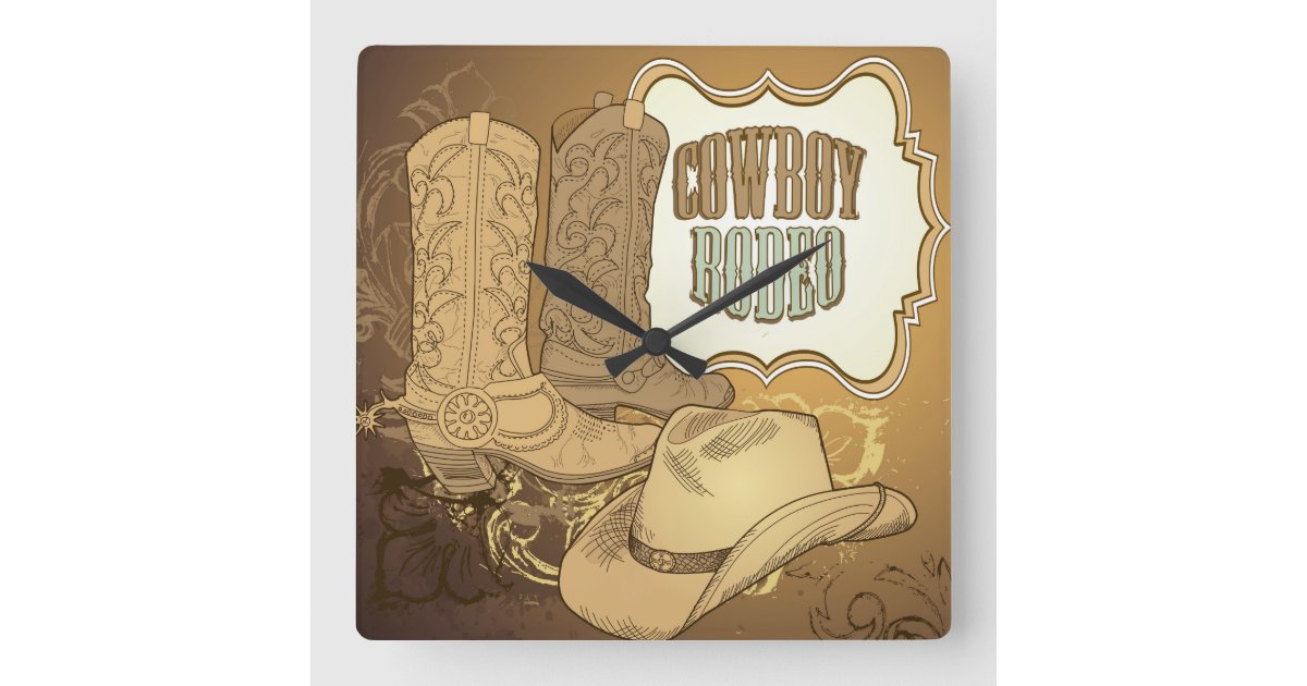 Custom Cowboy Rodeo Wall Clock | Zazzle