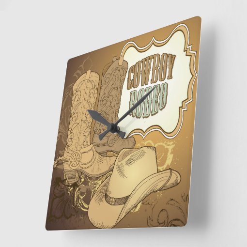 Custom Cowboy Rodeo Wall Clock | Zazzle