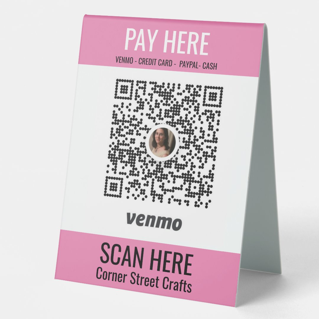 Custom Craft Show Booth Display Venmo Table Tent Sign | Zazzle