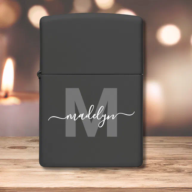 Custom Create Your Own Elegant Monogram Name Zippo Lighter | Zazzle