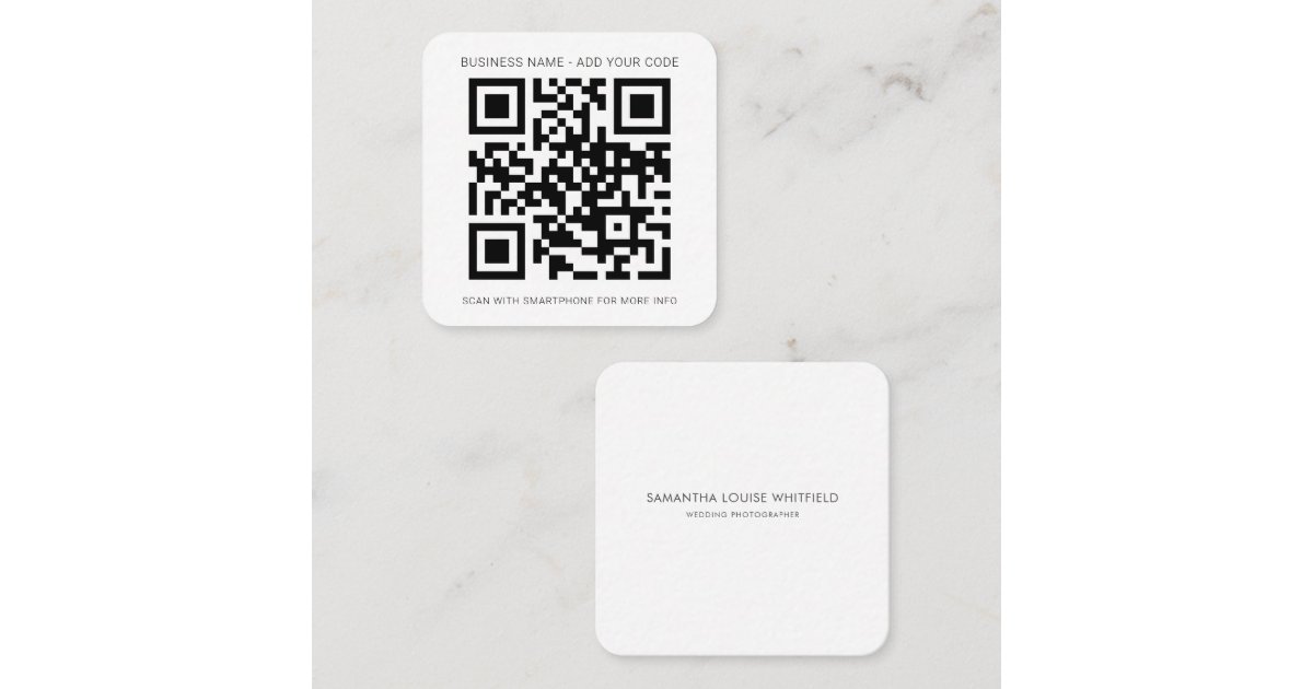 Custom Create Your Own QR Code Minimalist Square Business Card | Zazzle