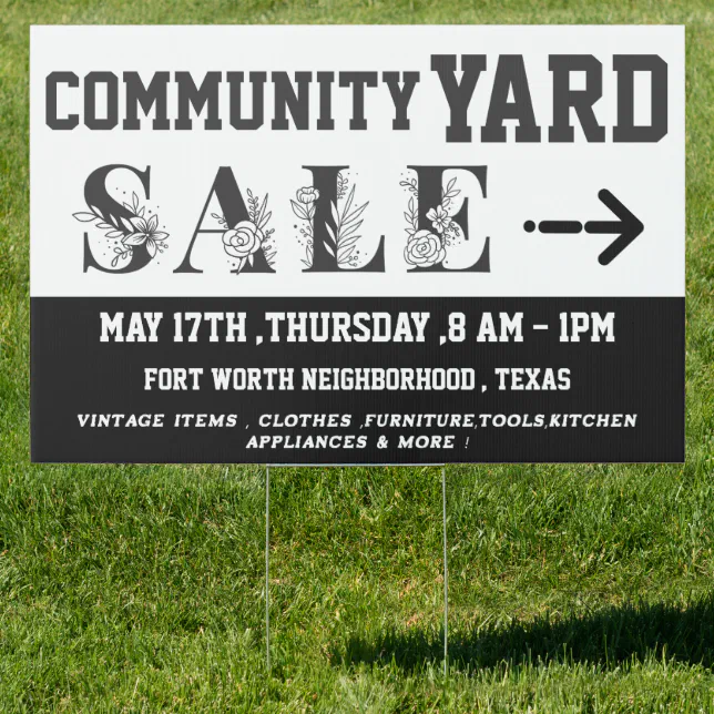 Custom Creative Community Neighborhood Yard Sale Sign | Zazzle