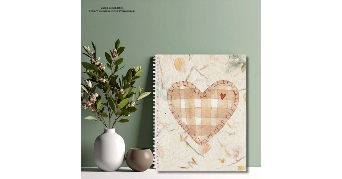 Custom creative scrapbook Kraft paper Heart Notebook | Zazzle