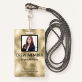 Custom Crew Member Barcode Event Gold Badge | Zazzle