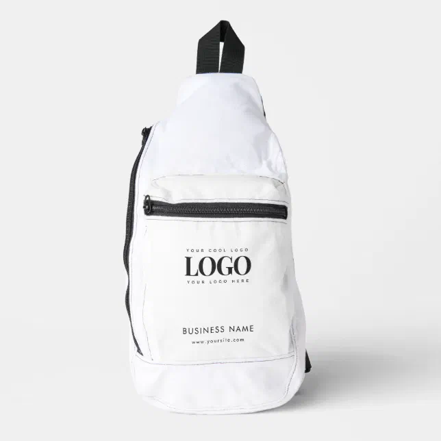 Custom Crossbody Bag with Rectangle Logo & Text | Zazzle