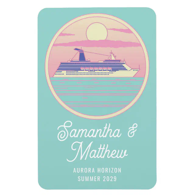 Custom Cruise Door Sign Modern Retro Names Magnet | Zazzle