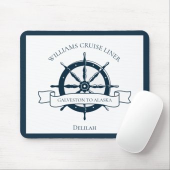 Custom Cruise Ship Nautical Wheel Boat Captain Mouse Pad | Zazzle