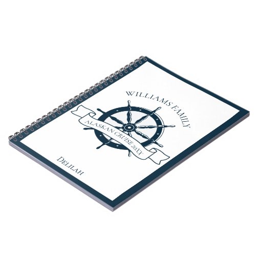 Custom Cruise Ship Nautical Wheel Boat Vacation Notebook | Zazzle