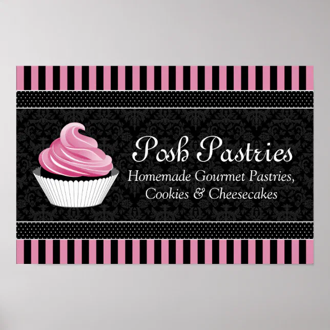 CUSTOM Cupcake Bakery Business Poster | Zazzle