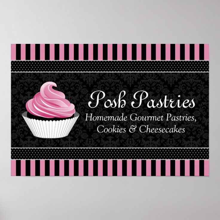 CUSTOM Cupcake Bakery Business Poster | Zazzle