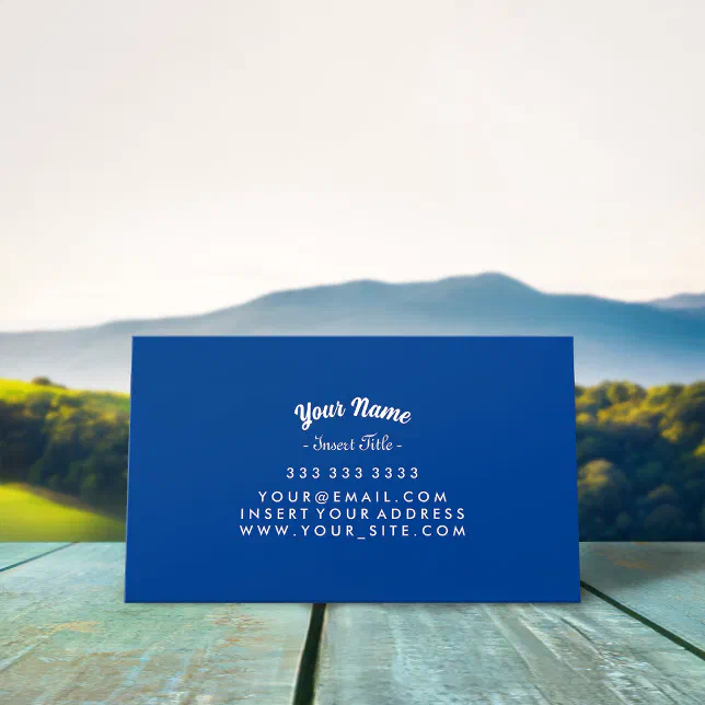 Custom Curved Text Deep Blue Business Card | Zazzle