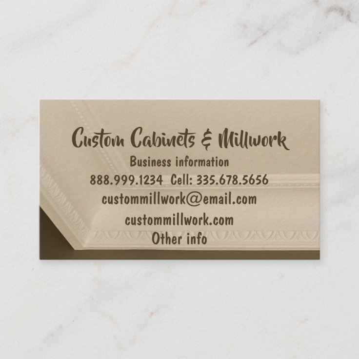 Custom Custom Cabinets & Millwork Business Card | Zazzle