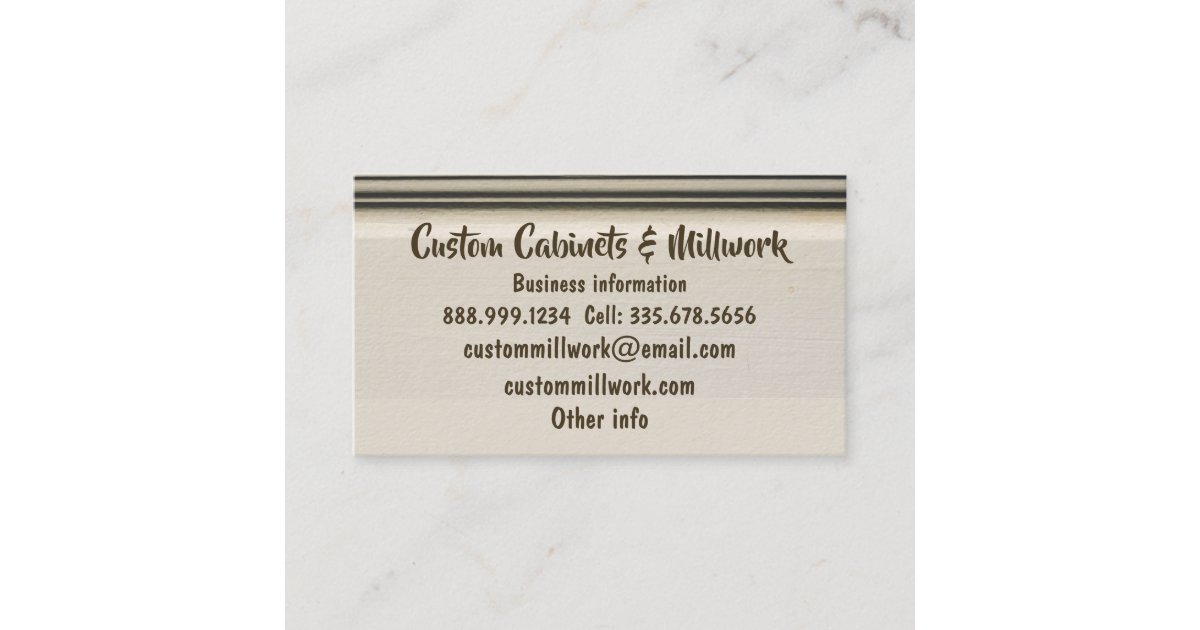 Custom Custom Cabinets & Millwork Business Card | Zazzle