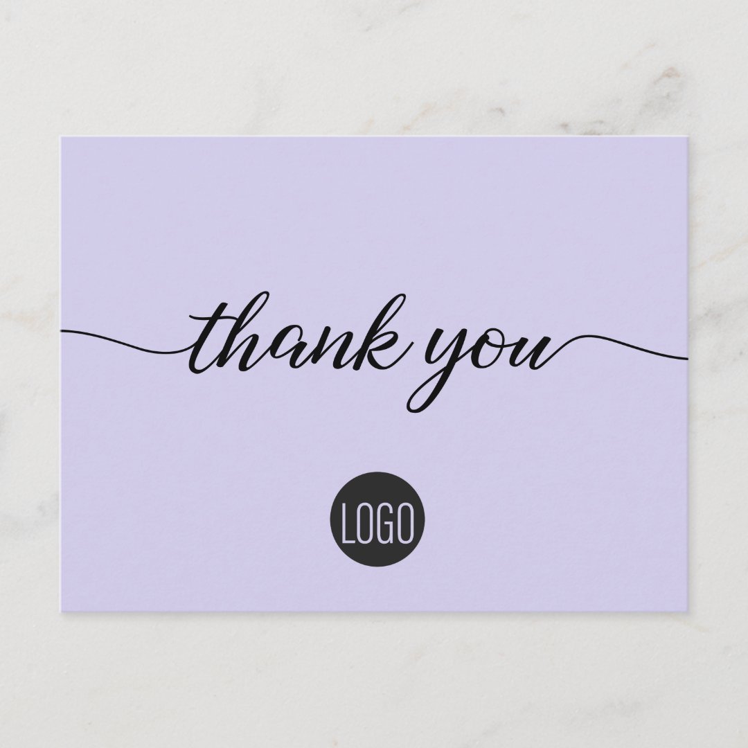 Custom Customer Appreciation Business logo Purple Postcard | Zazzle