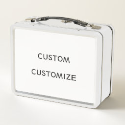 CUSTOM CUSTOMIZE TEMPLATE BLANK METAL LUNCH BOX | Zazzle