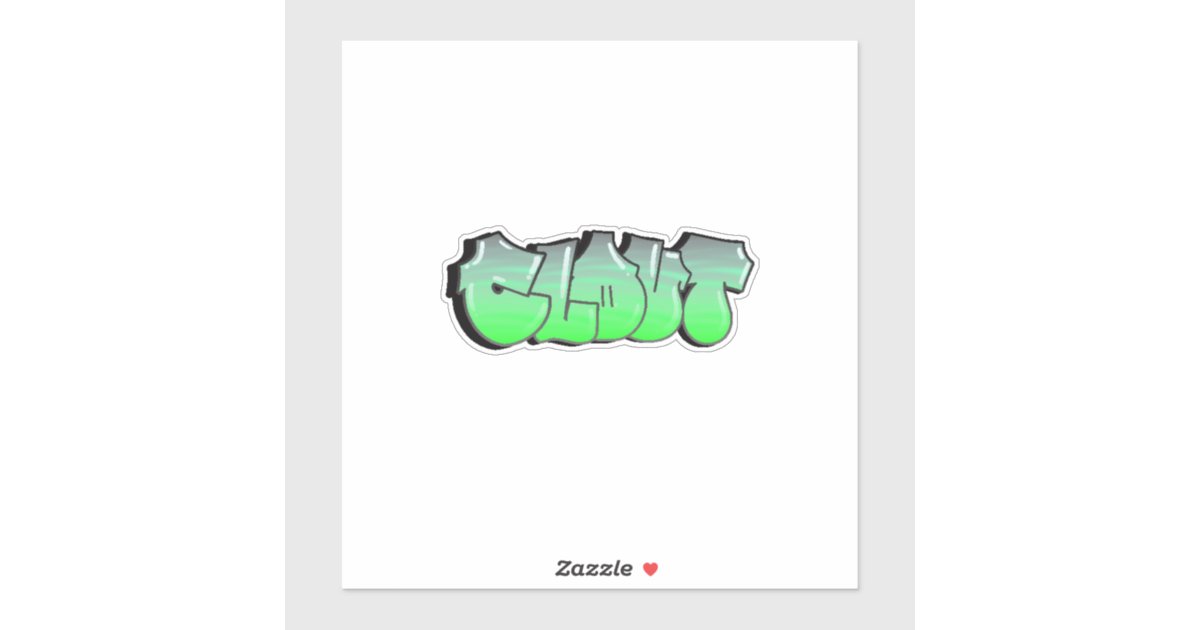 Custom-Cut "Clout" Graffiti Vinyl Sticker | Zazzle