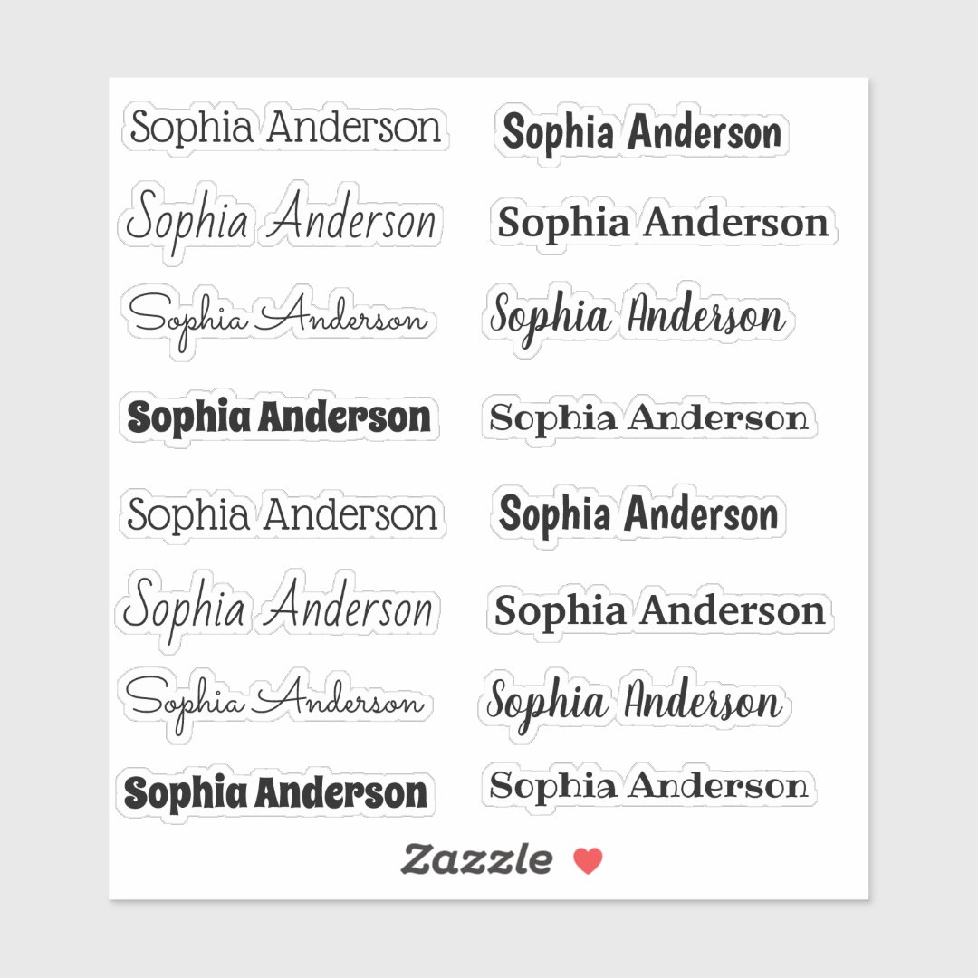 Custom Cut Name Stickers | Zazzle