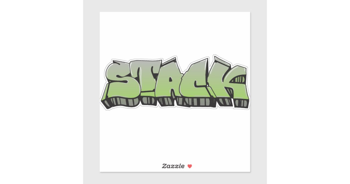 Custom-Cut "Stack" Graffiti Vinyl Sticker | Zazzle