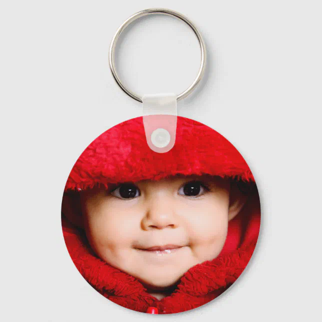 Custom Cute Baby Family Photo Template Keychain | Zazzle