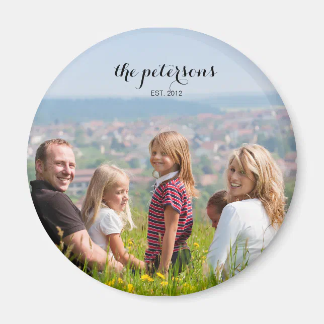 Custom Cute Beautiful Smiling Family Photo College Magnet | Zazzle