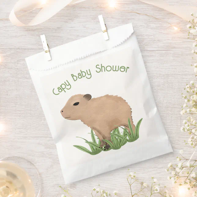 Custom Cute Capybara Pun Capy Baby Shower Favor Bag | Zazzle