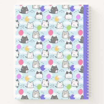 Custom Cute Cats Pattern Kid's Composition Notebook | Zazzle