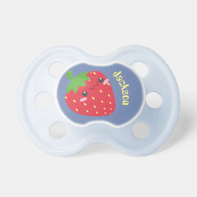 Custom Cute Chibi Strawberry Pacifier | Zazzle