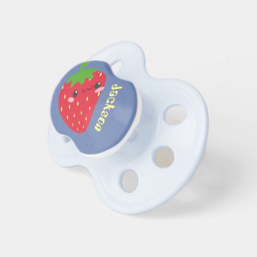 Custom Cute Chibi Strawberry Pacifier | Zazzle
