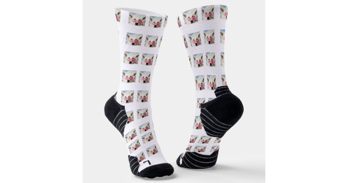 Custom cute dog pattern socks | Zazzle
