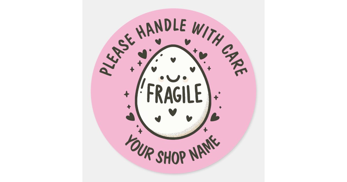 Custom Cute Egg Fragile Stickers | Zazzle