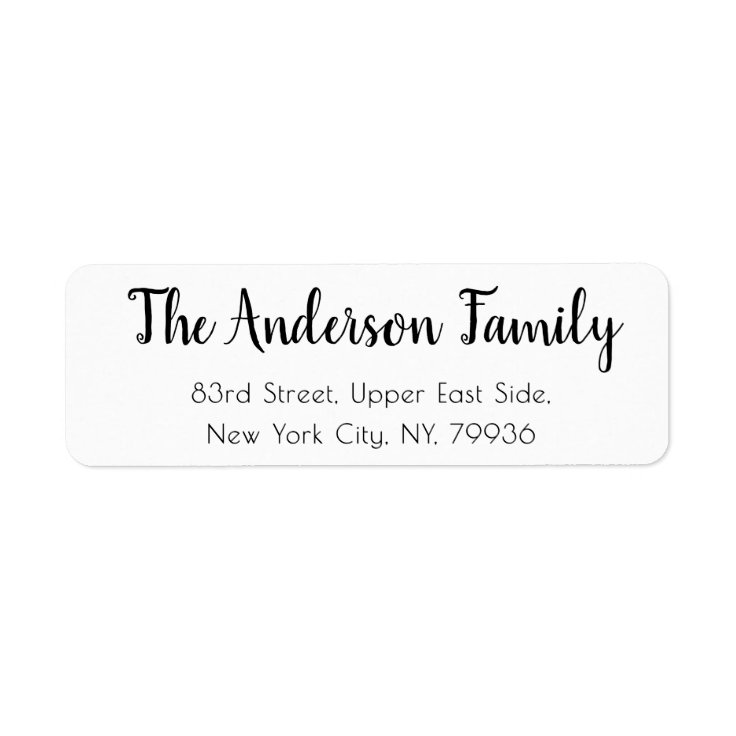 Custom Cute Elegant Simple White Return Address Label | Zazzle