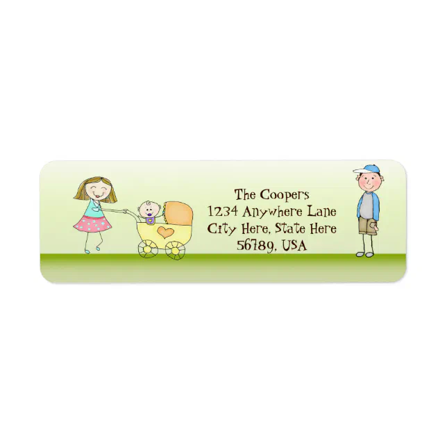 Custom Cute Family Return Address Labels | Zazzle