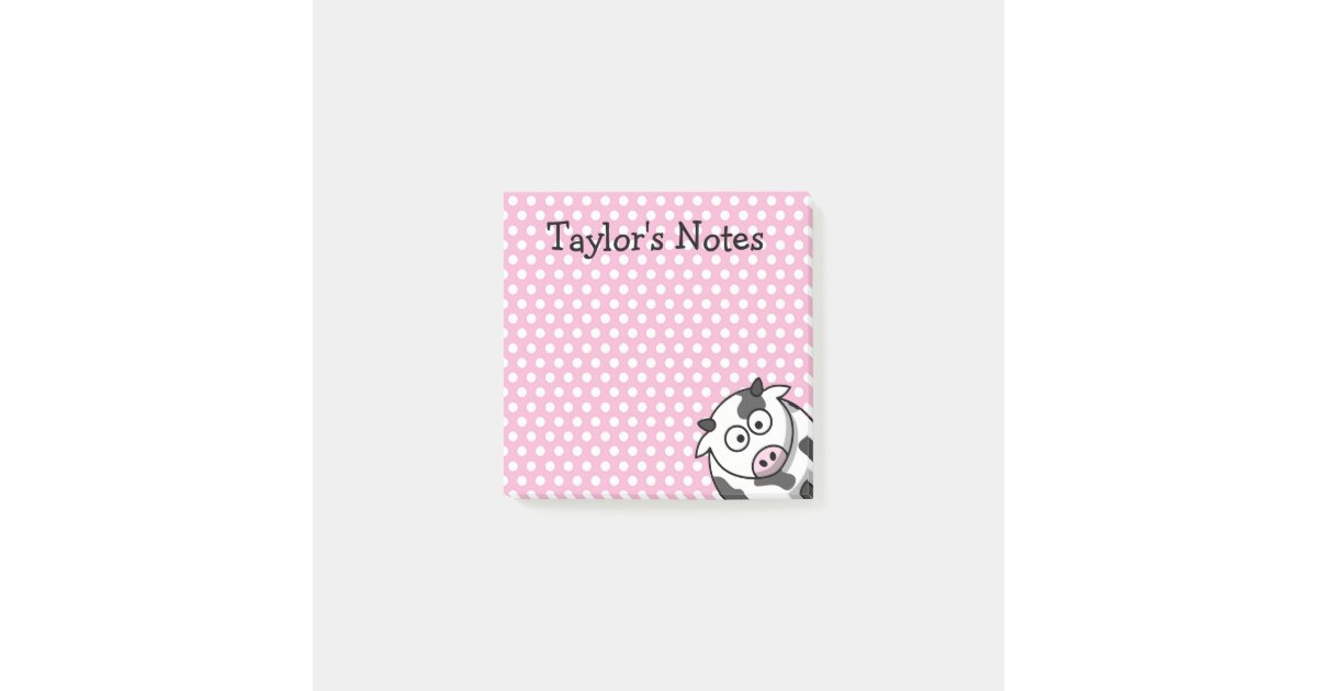 Custom Cute Funny Cartoon Cow Post-it Notes | Zazzle