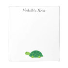 Custom cute green turtle animal design notepad | Zazzle