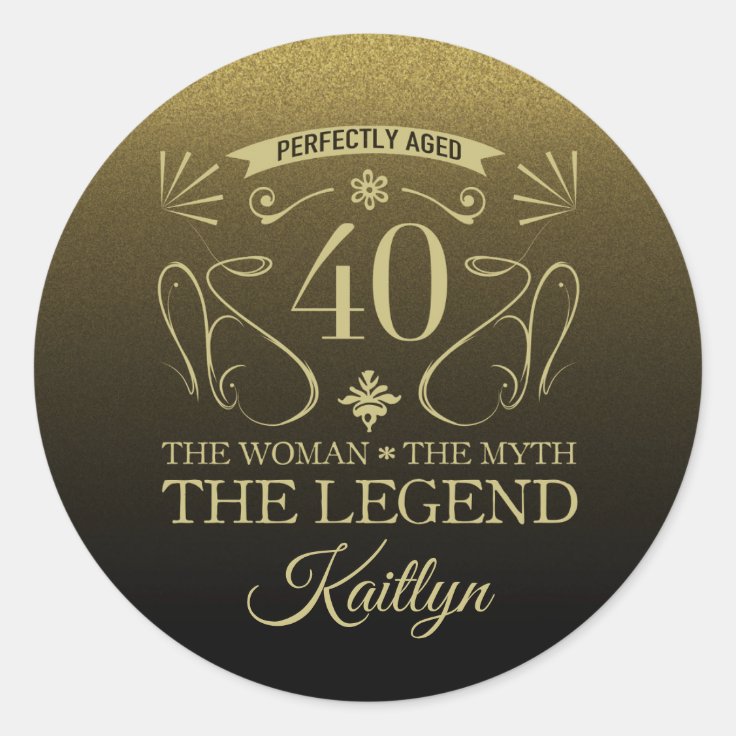 Custom Cute Happy 40th Birthday Classic Round Sticker | Zazzle
