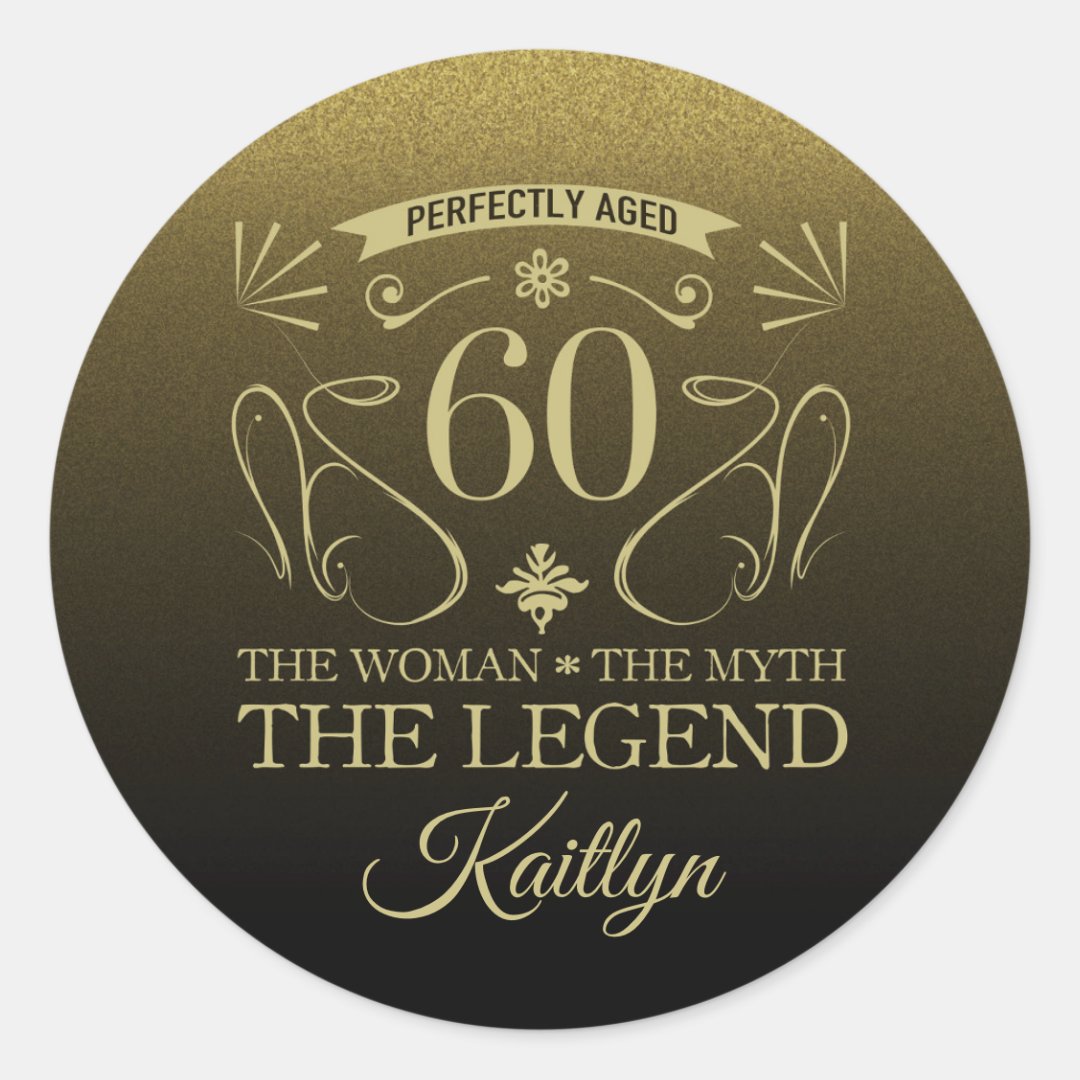 Custom Cute Happy 60th Birthday Classic Round Sticker | Zazzle
