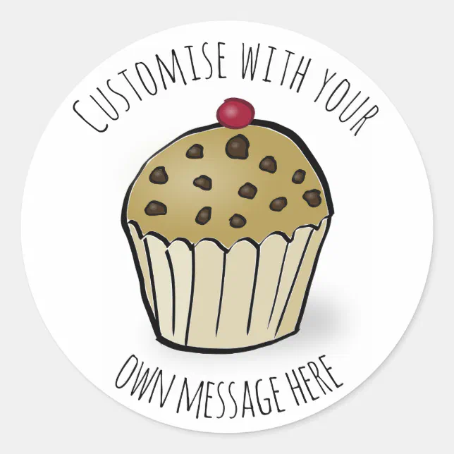 Custom Cute Mini Muffin Classic Round Sticker | Zazzle