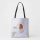 Custom cute Robin bird in snow add name Tote Bag | Zazzle
