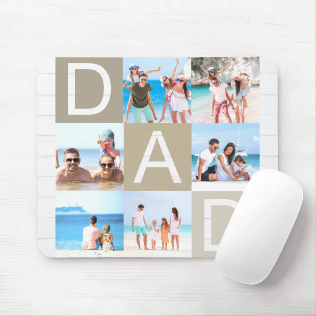 Custom Dad Father's Day Photo Collage Mouse Pad | Zazzle