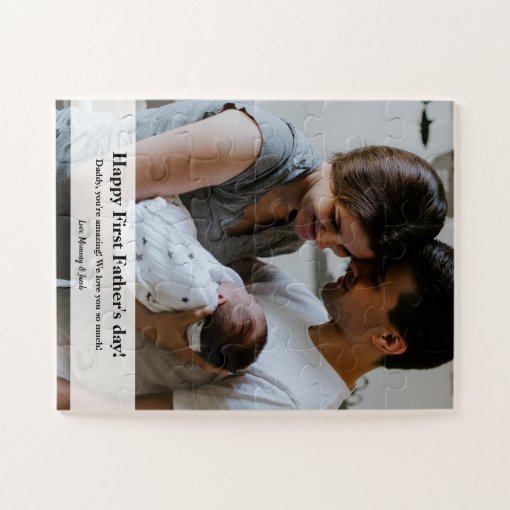 Custom Daddy Family Photo First Father's day Jigsaw Puzzle | Zazzle